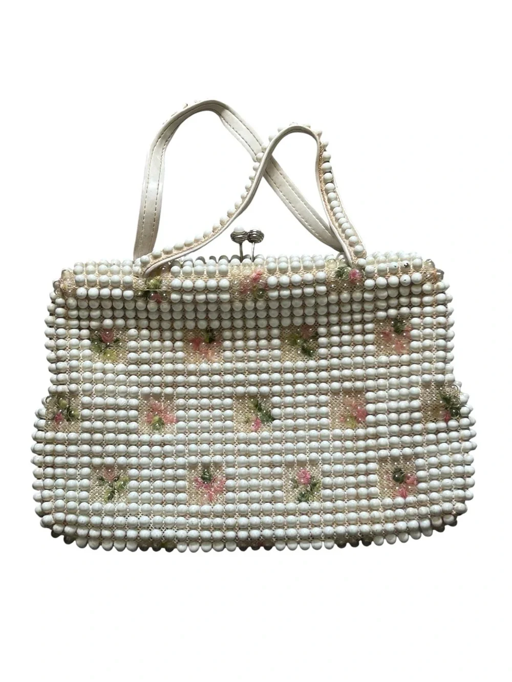 Grandee Bead | Bags | 94s 50s Vtg Grandee Bead Bead Purse Pink Flowers ...
